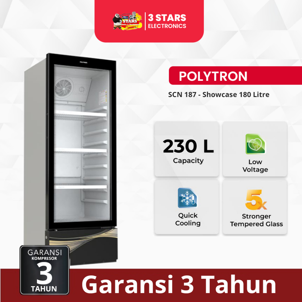 Jual LEMARI ES KACA POLYTRON SCN 187 SHOWCASE POLYTRON SCN187 | Shopee ...