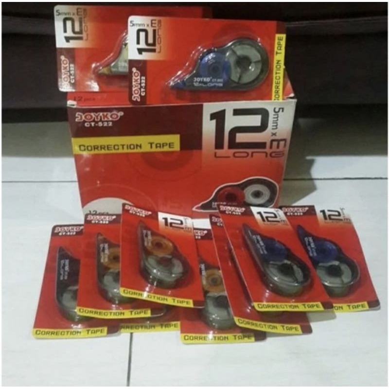 Jual Tipe-X Correction Tape Joyko CT - 522 - 5mm x 12m Long Warna Hitam ...