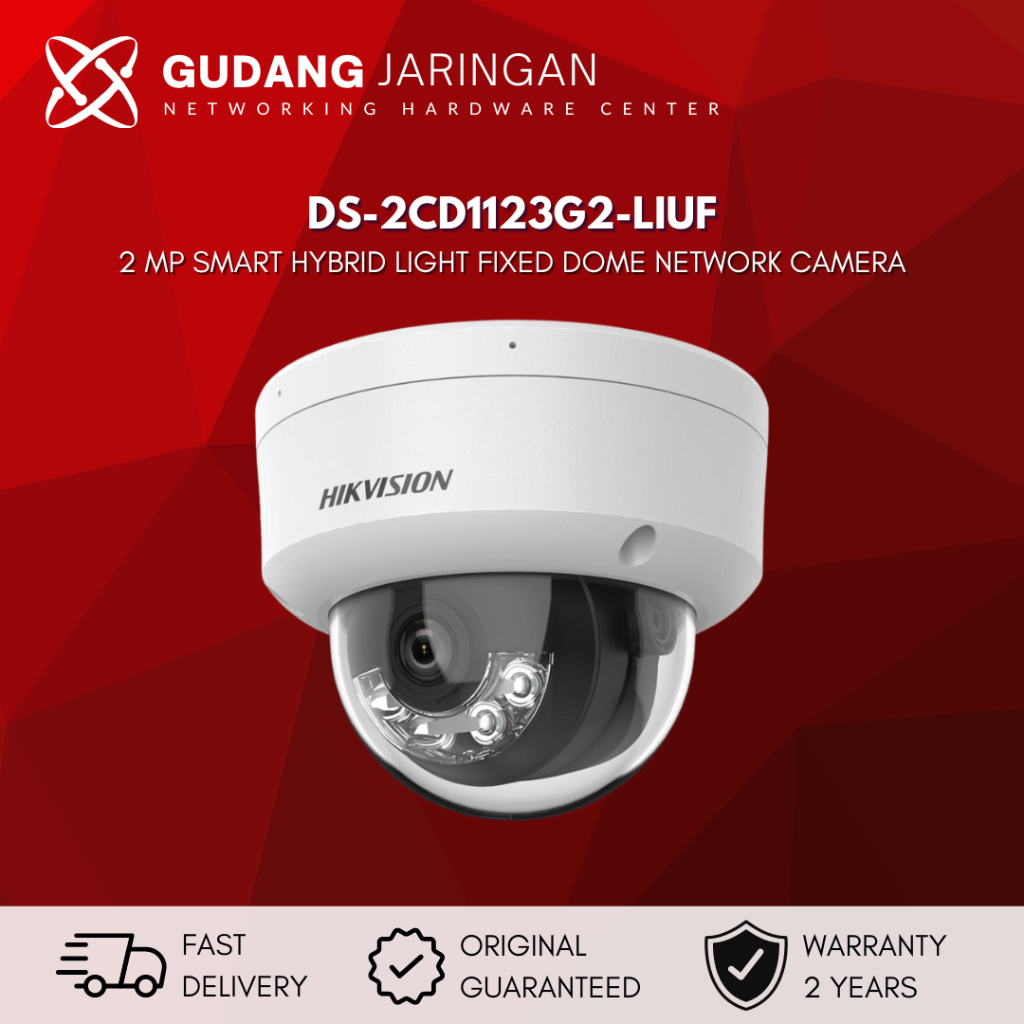 Jual DS-2CD1123G2-LIUF HIKVISION 2 MP Smart Hybrid Light Fixed Dome Network Camera IP Cam ...