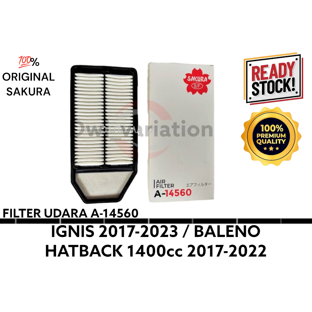 Jual FILTER UDARA IGNIS 2017-2023 / BALENO HATBACK 2017-2022 SAKURA A ...