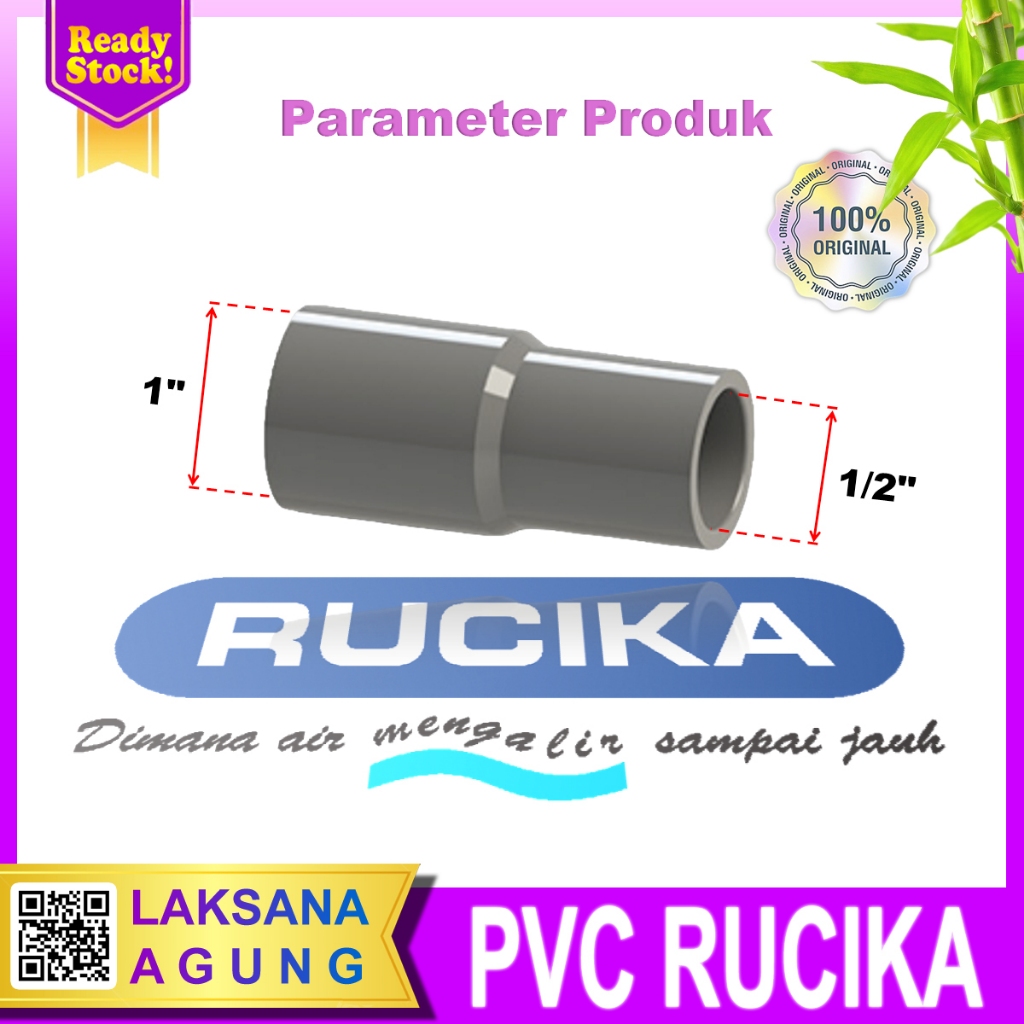 Jual Vlok sok pvc 1 x 1/2 Rucika AW | Vlok sock socket polos sambungan ...