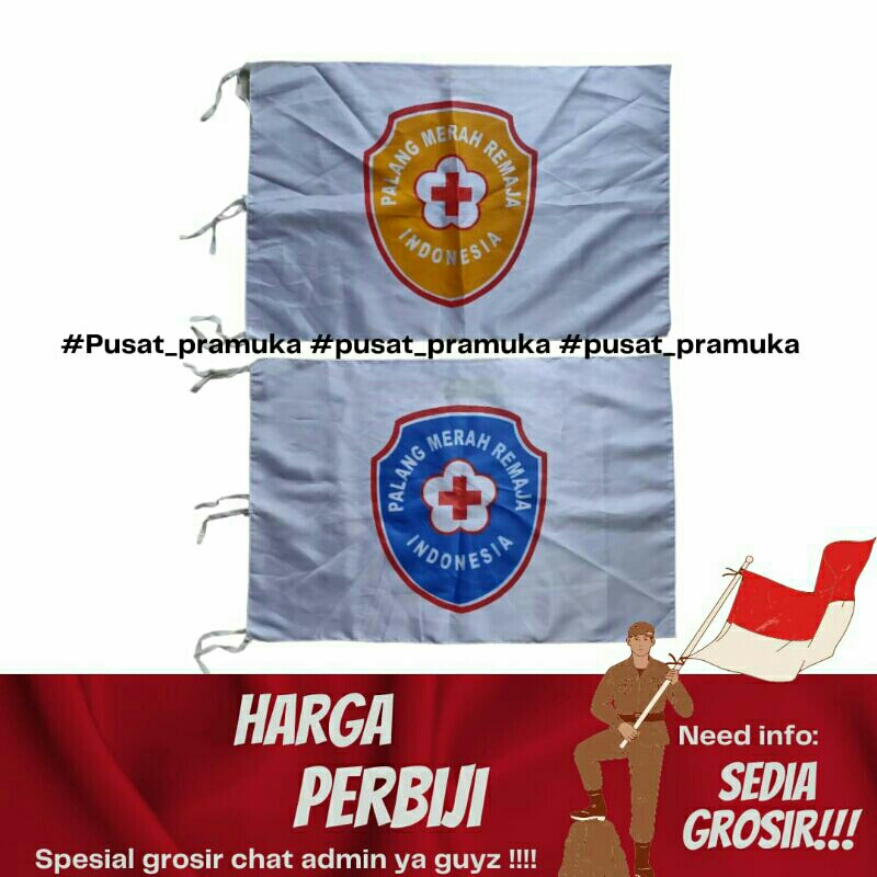 Jual Bendera PMR palang merah remaja indonesia bahan satin halus uk ...