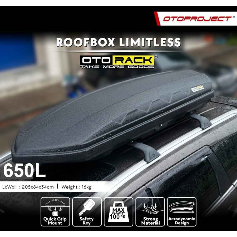Jual Roofbox Roof Box Limitless Otoproject Otorack 650L 100KG Universal ...