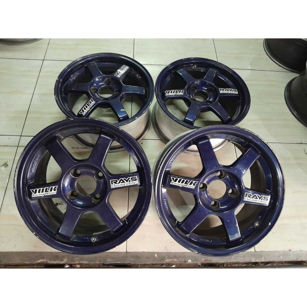 Jual Velg Racing TE37 Ring 15 x 7 ET35 Pcd 4x100 Biru | Shopee Indonesia