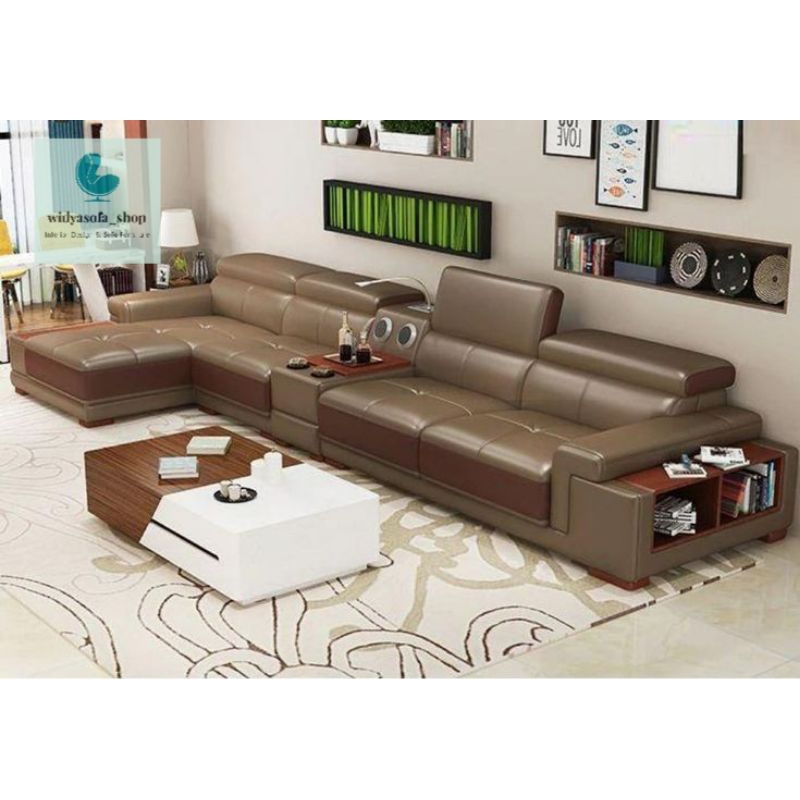 Jual Sofa Letter L Ruang Tamu Kekinian Elegant Set Sofa L Shape Modern ...