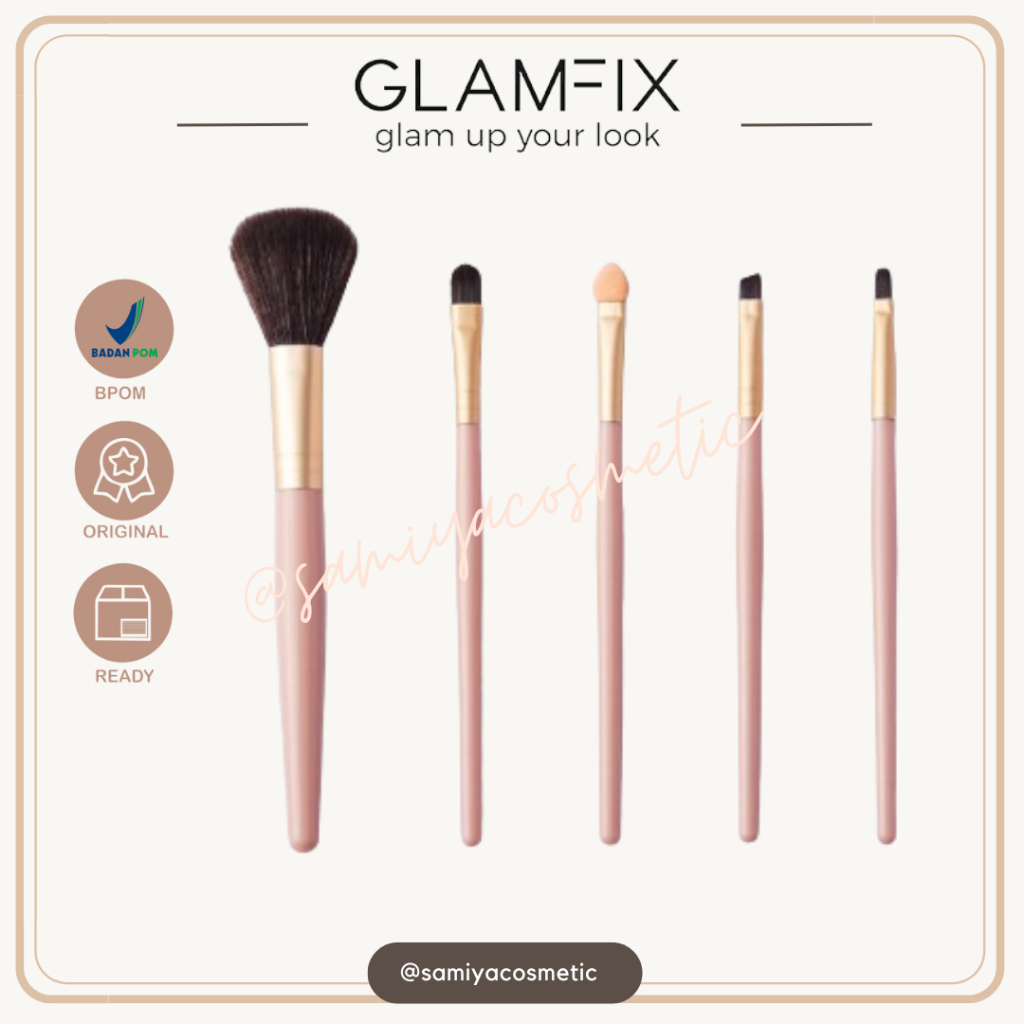 Jual GLAMFIX Excellent Brush Set Make Up Brush Set Kuas Makeup 5pcs ...