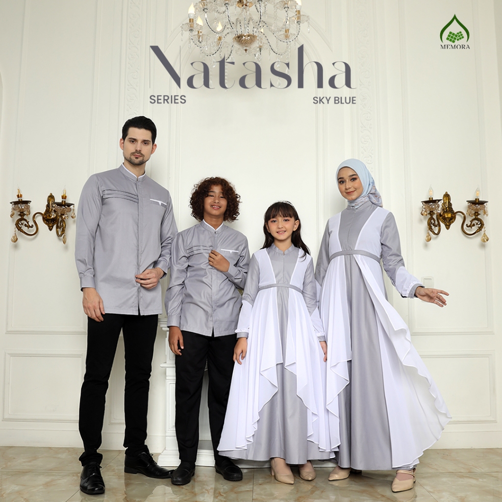 Jual Sarimbit Keluarga 2025 Lebaran Series NATASHA SKY BLUE By MEMORA ...