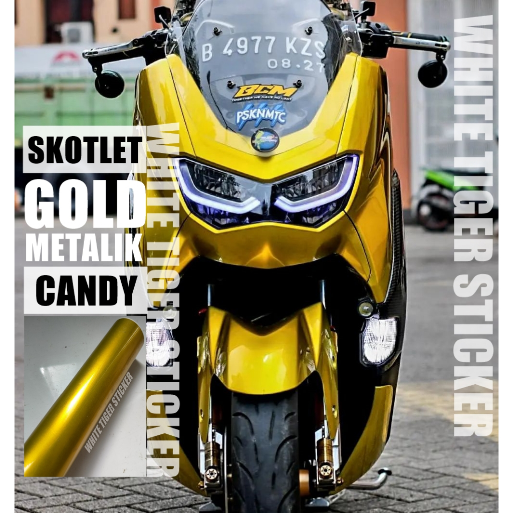 Jual SKOTLET STIKER MOTOR KUNING CANDY FANCHI SKOTLET KUNING METALIK ...
