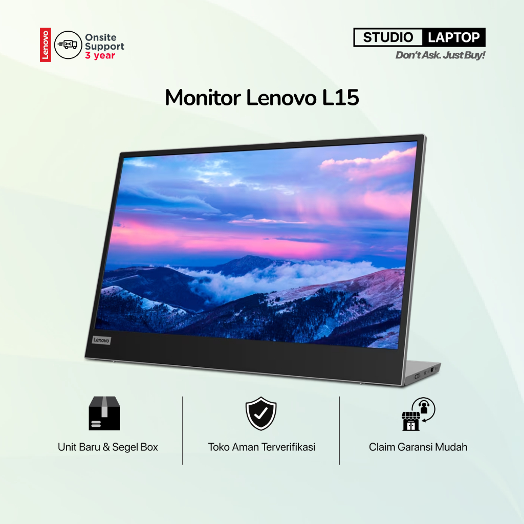 Jual Lenovo L15 Mobile Monitor Portable [ 15 Inch FHD IPS - 60Hz USB-C ...