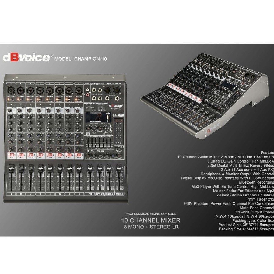 Jual Mixer dB Voice Champion 10 Original 10 Channel dbvoice Champion10 ...