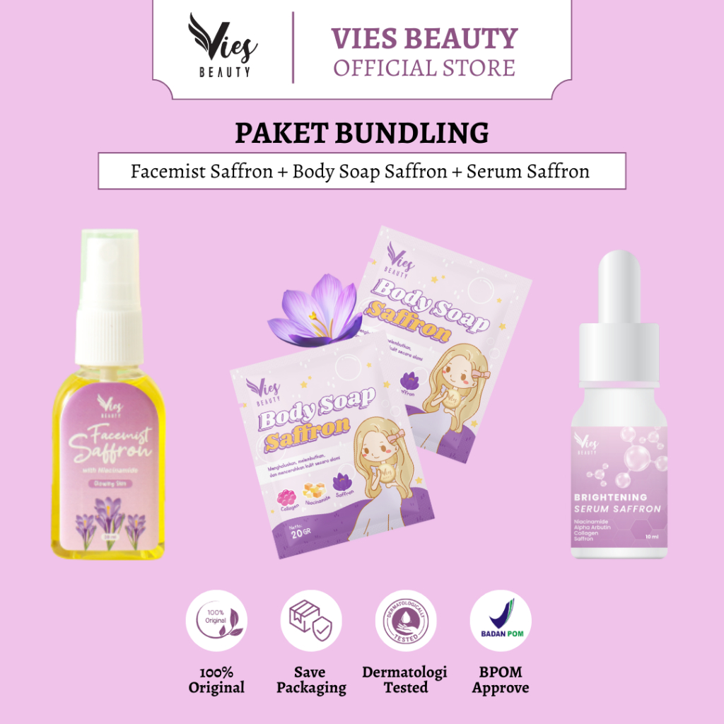 Jual (Paket Bundling 3) Serum Saffron + Body Soap + Facemist Saffron by ...