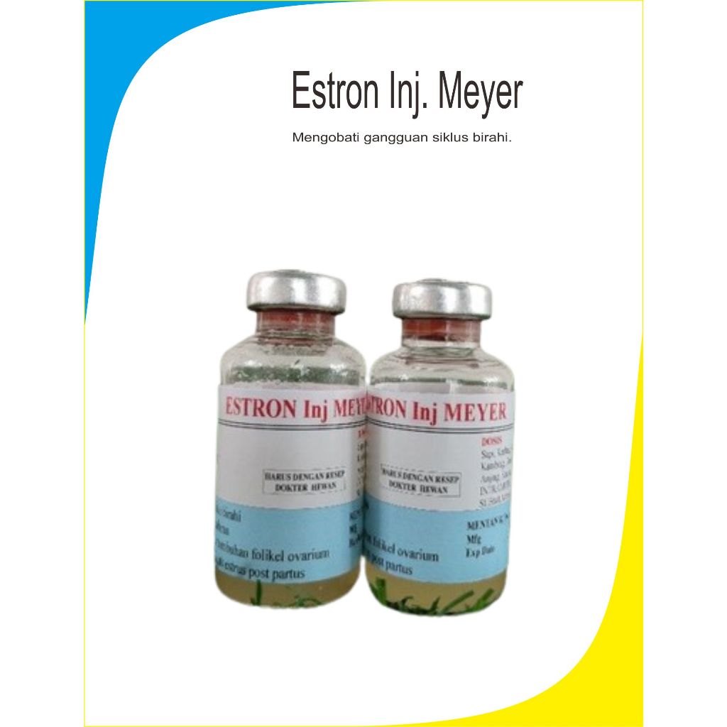 Jual Estron Injeksi Meyer 20 ml obat birahi untuk hewan peliharaan ...