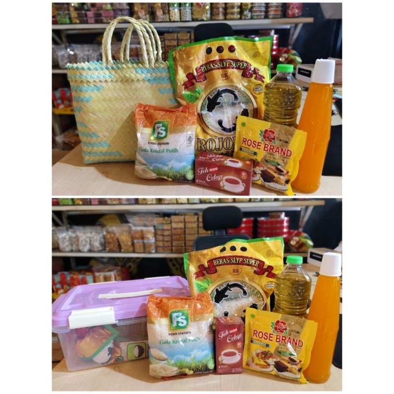 Jual Paket Hampers Paket Sembako Murah FREE Tas Anyaman / FREE Container Box | Shopee Indonesia