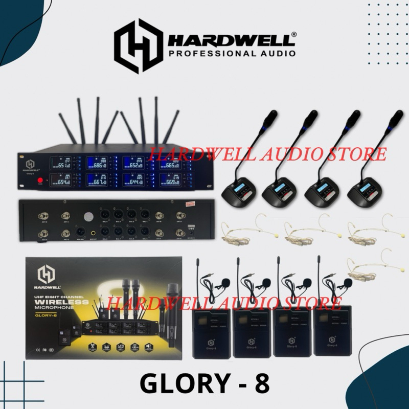 Jual Mic Wireless Hardwell Glory 8 Kombinasi 4 Mic Conference Dan 4 Mic ...