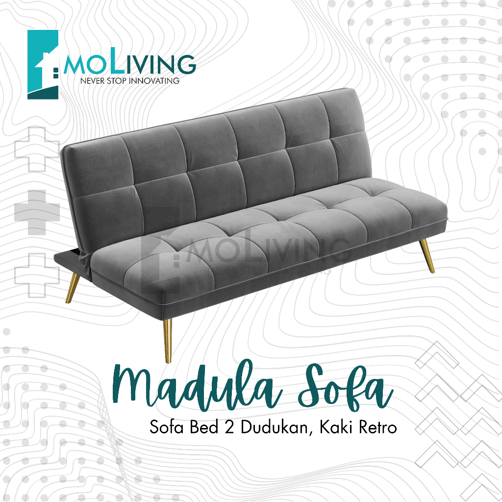 Jual Sofa Madula ( Sofa Bed 2 Seater, Kaki Retro) | Shopee Indonesia