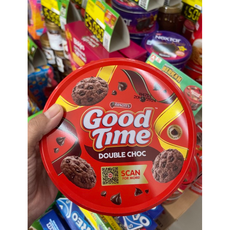 Jual good time kaleng cookies double choc 149g | Shopee Indonesia