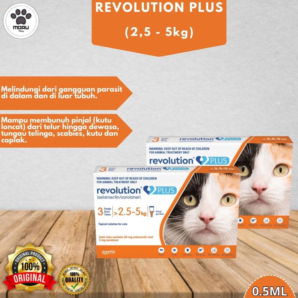 Jual Revolution Plus Orange 0.5ml Obat Kutu Kucing dan Cacing Untuk ...