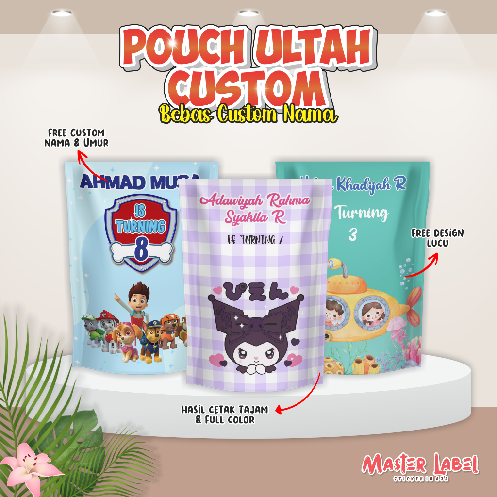 Jual POUCH ULTAH CUSTOM Kemasan Ulang Tahun Kemasan Souvenir Pouch ...