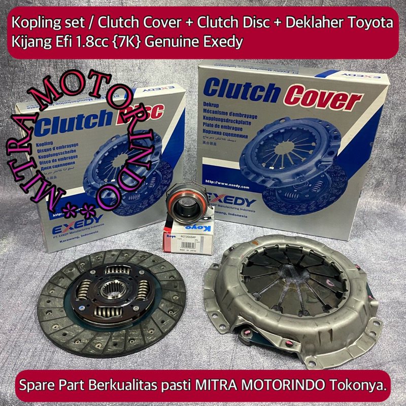 Jual Kopling Set/Clutch Cover + Clutch Disc + Deklaher Toyota Kijang Efi 1.8cc 7K Genuine Exedy ...