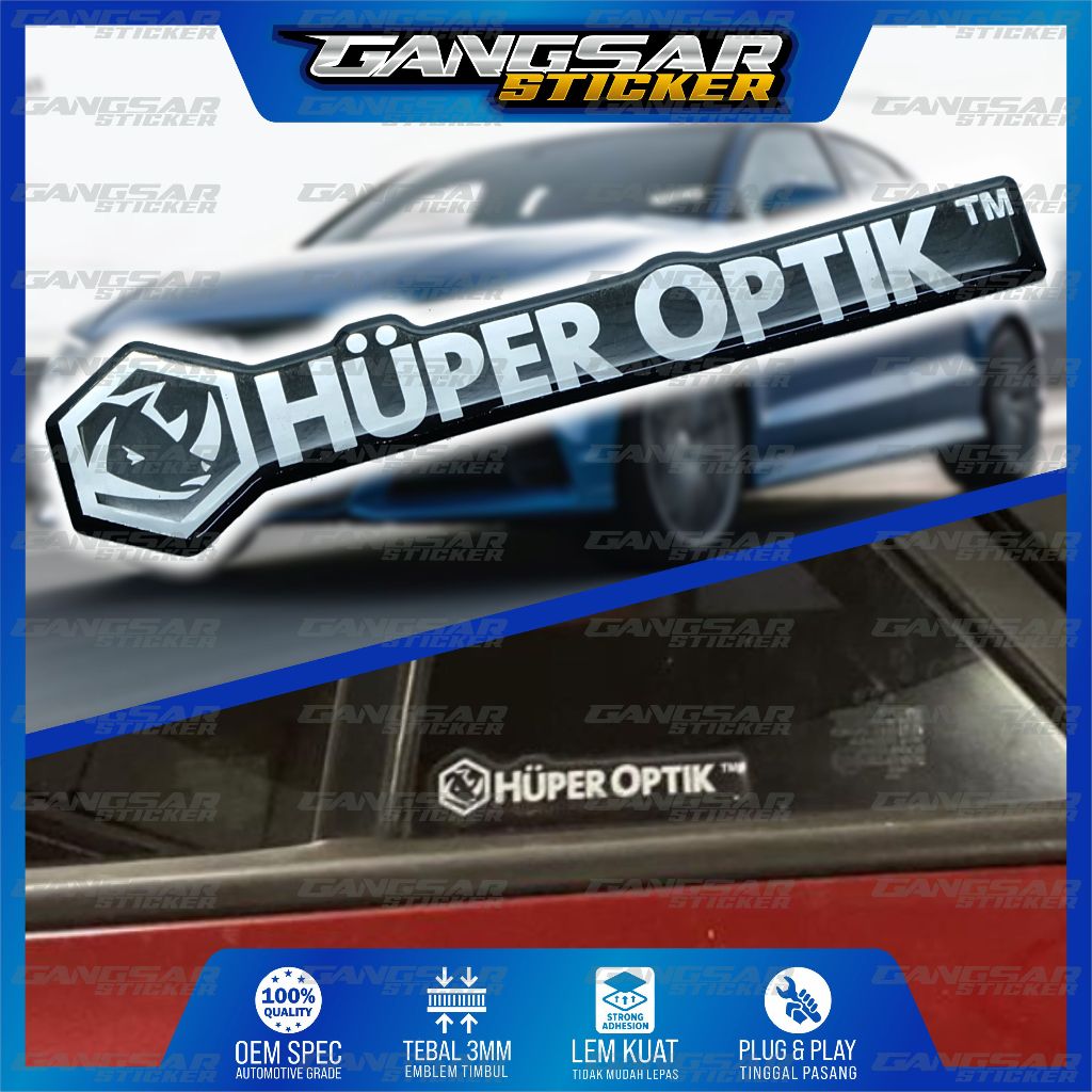 Jual Emblem Timbul huper optik / Stiker logo huper optik / Stiker ...