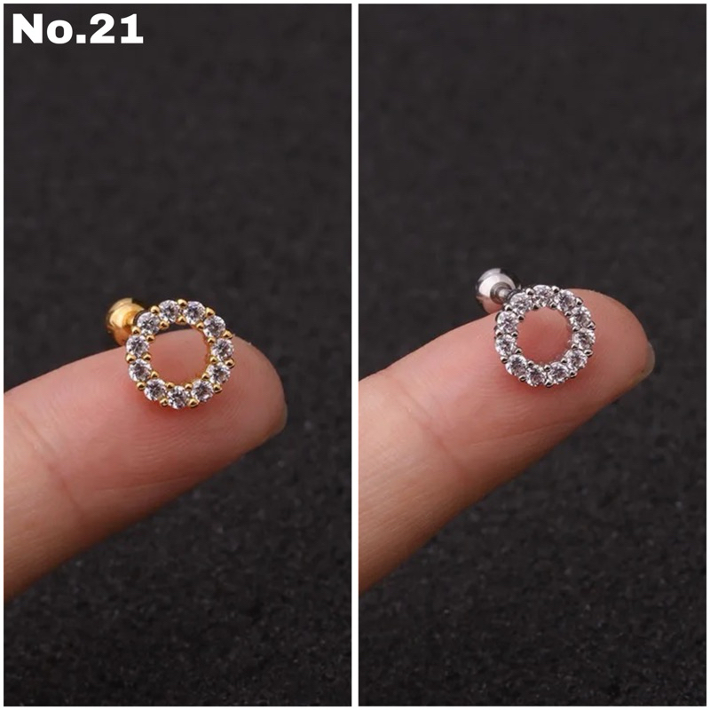 Jual Anting tindik piercing earrings stainless stell anti karat dan lunturuntuk helix, upperlobe ...