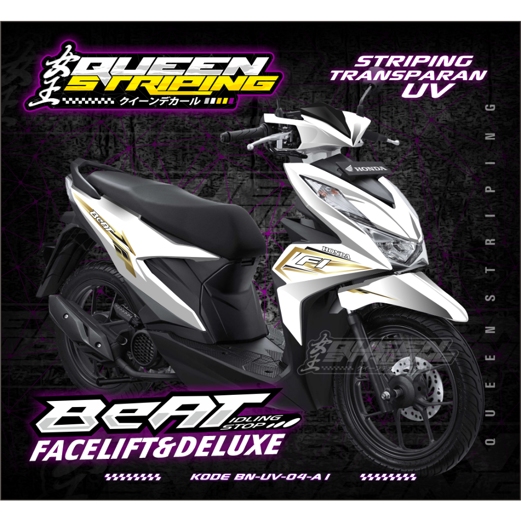 Jual Striping Transparan UV Beat New - Beat Delux // Stiker Striping UV ...