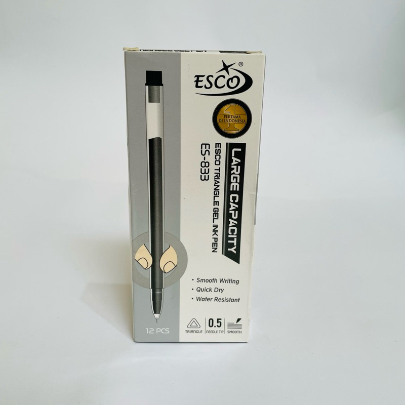 Jual ESCO Pena Gel Triangle Gel Ink Pen 0.5 Black (1 Lusin) | Shopee ...