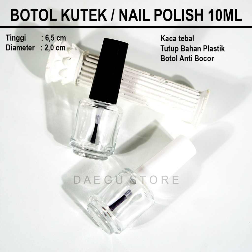 Jual Botol Kutek 10ml / Kuteks Nail Polish Botol Kutek Kosong Kuas KUKU ...