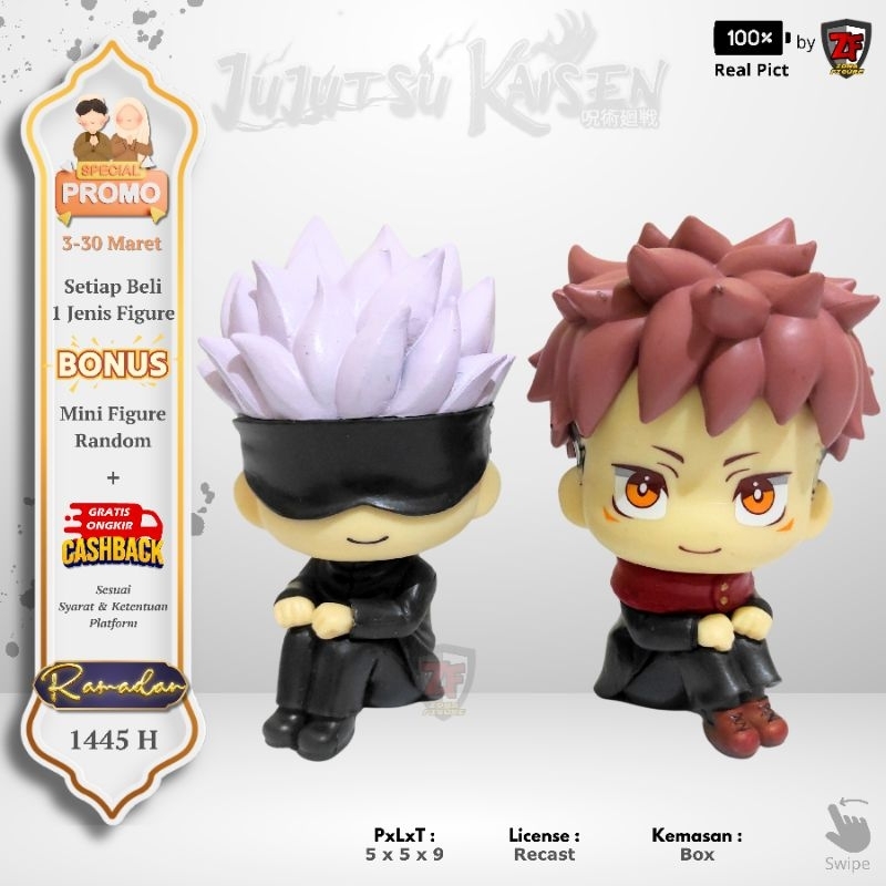 Jual Satoru Gojo & Yuji Itadori Set Chibi Action Figure Jujutsu Kaisen ...