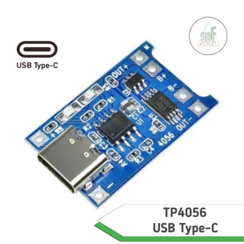 Jual TP4056 Protection Module Charger 1A Usb Type C Lithium Batterai ...