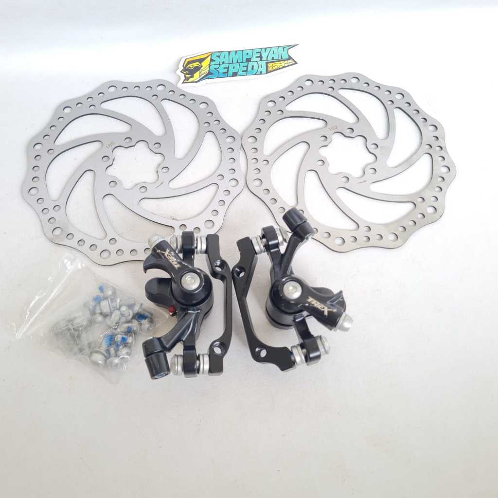 Jual Trex Disc Brake Set Rem Set Cakram Sepeda Kaliper Depan Belakang Rotor 160mm | Shopee Indonesia