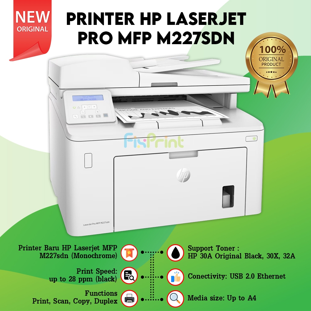 Jual LASER PRINTER MONO MFP M227SDN m227sdn PSC DUPLEX NETWORK MONO ...