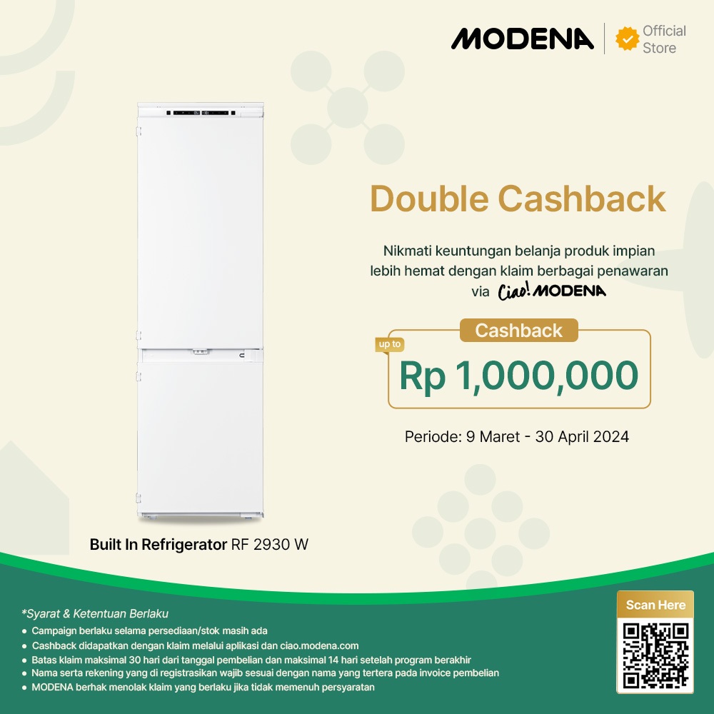 Jual MODENA Built-in Refrigerator - RF 2930 W | Shopee Indonesia