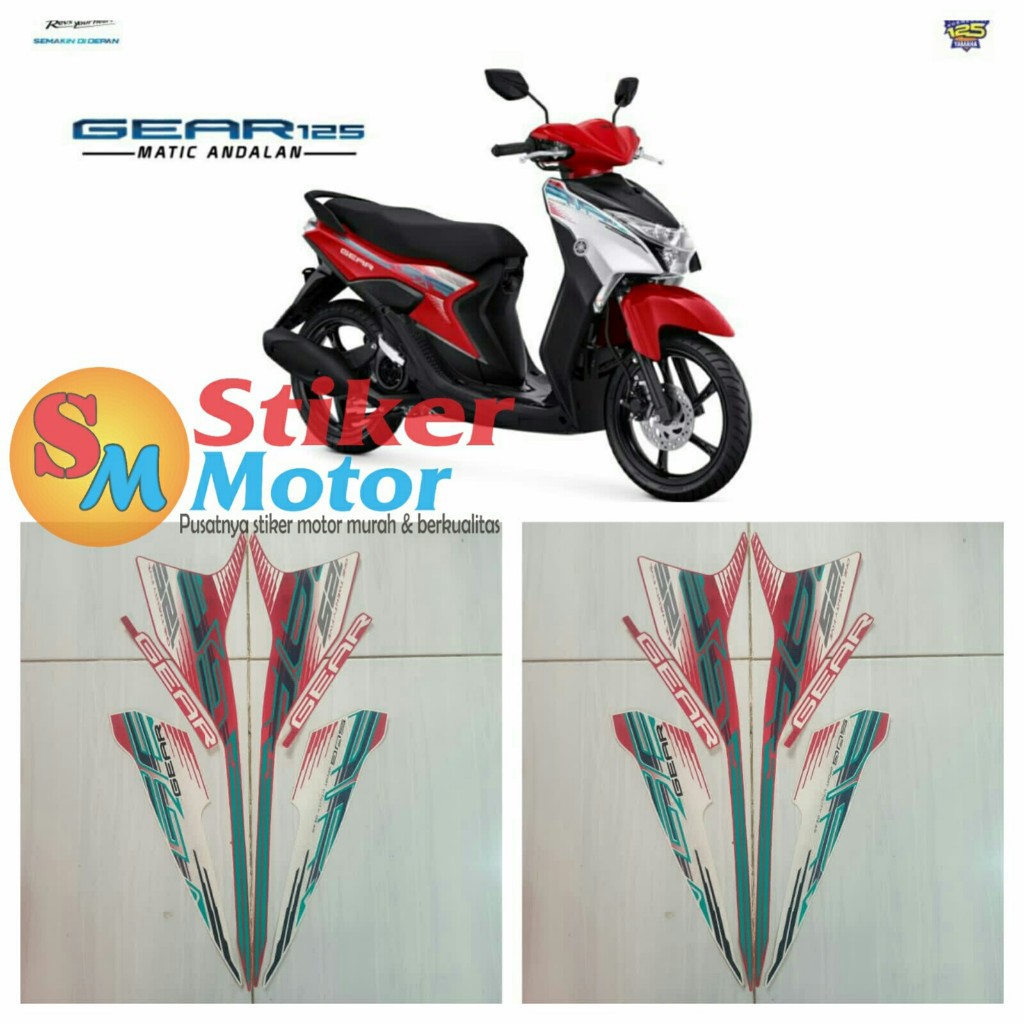 Jual sticker striping body motor yamaha mio gear 125 2024 merah-putih ...