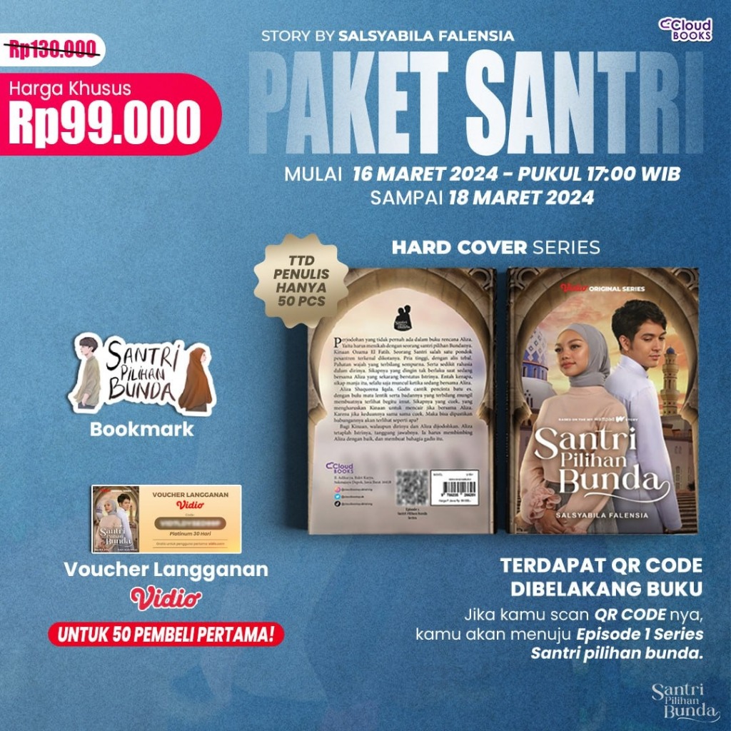 Jual NOVEL SANTRI PILIHAN BUNDA (COVER SERIES) + BONUS - Syalsabila Falensia - Cloudbooks ...
