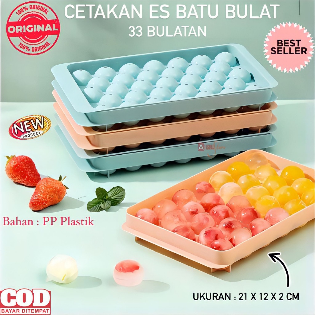 Jual ( BISA COD ) PROMO CETAKAN ES BATU BULAT / ICE CUBE TRAY / CETAKAN ...
