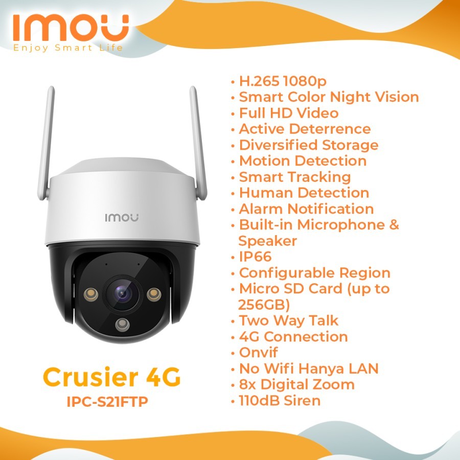 Jual CAMERA IMOU CRUISER 4G OUTDOOR IPC-S21FTP sim card kartu 2mp ...