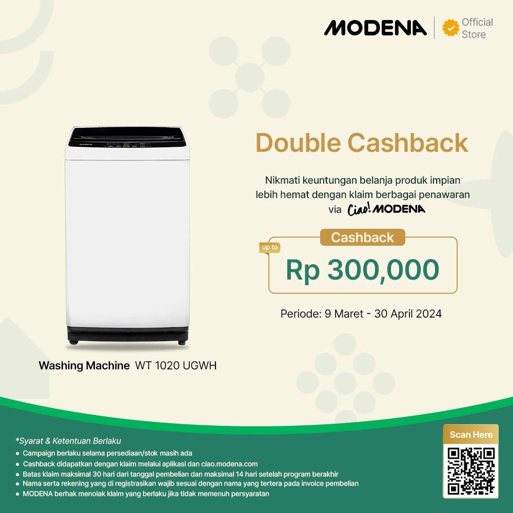 Jual MODENA Washing Machine - WT 1020 UGWH | Shopee Indonesia