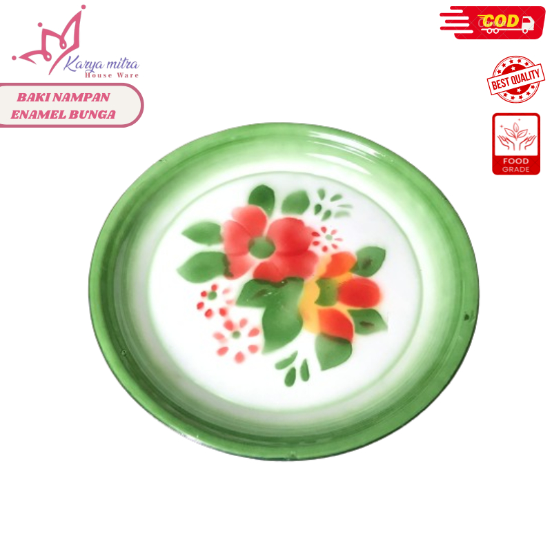 Jual Baki Enamel Bunga Jadul 45CM/Baki Jadul Kembang Bahan Enamel ...