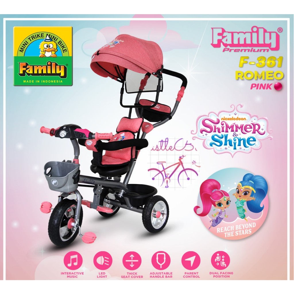 Jual Sepeda Roda Tiga Anak Family F361 Musik Lampu Jok Hadap Depan ...