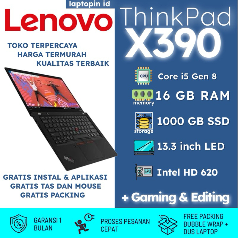 Jual LAPTOP MURAH LENOVO THINKPAD CORE I7 I5 Gen - 16GB RAM - SSD 256GB ...