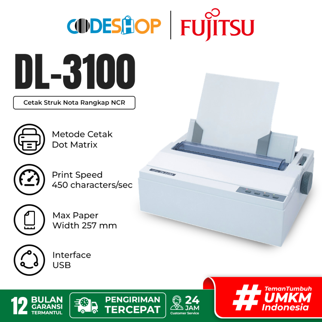 Jual Printer Kasir Fujitsu DL-3100 Impact Dot Matrix Setara LQ-310 USB ...
