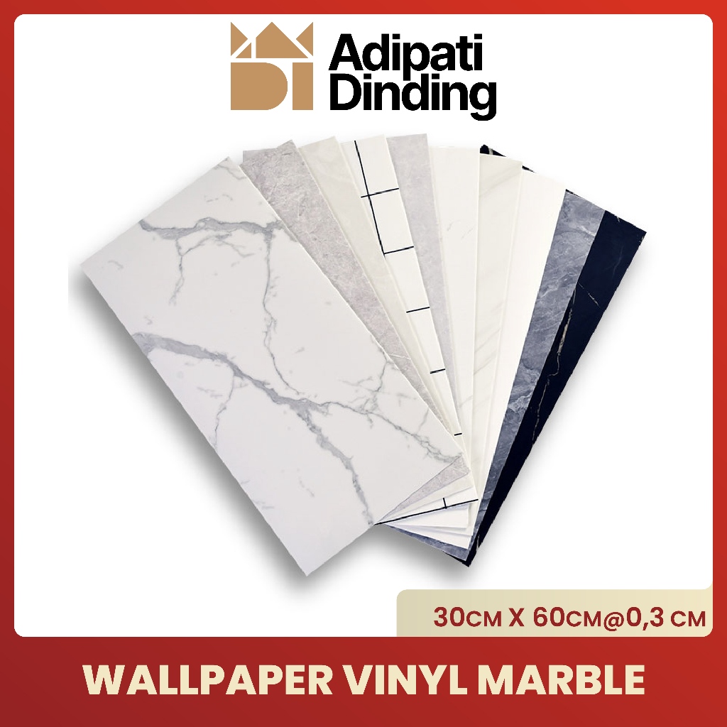 Jual Wallpaper dinding Vinyl Marble Ukuran 30cm x 60cm Ketebalan 0,3cm ...