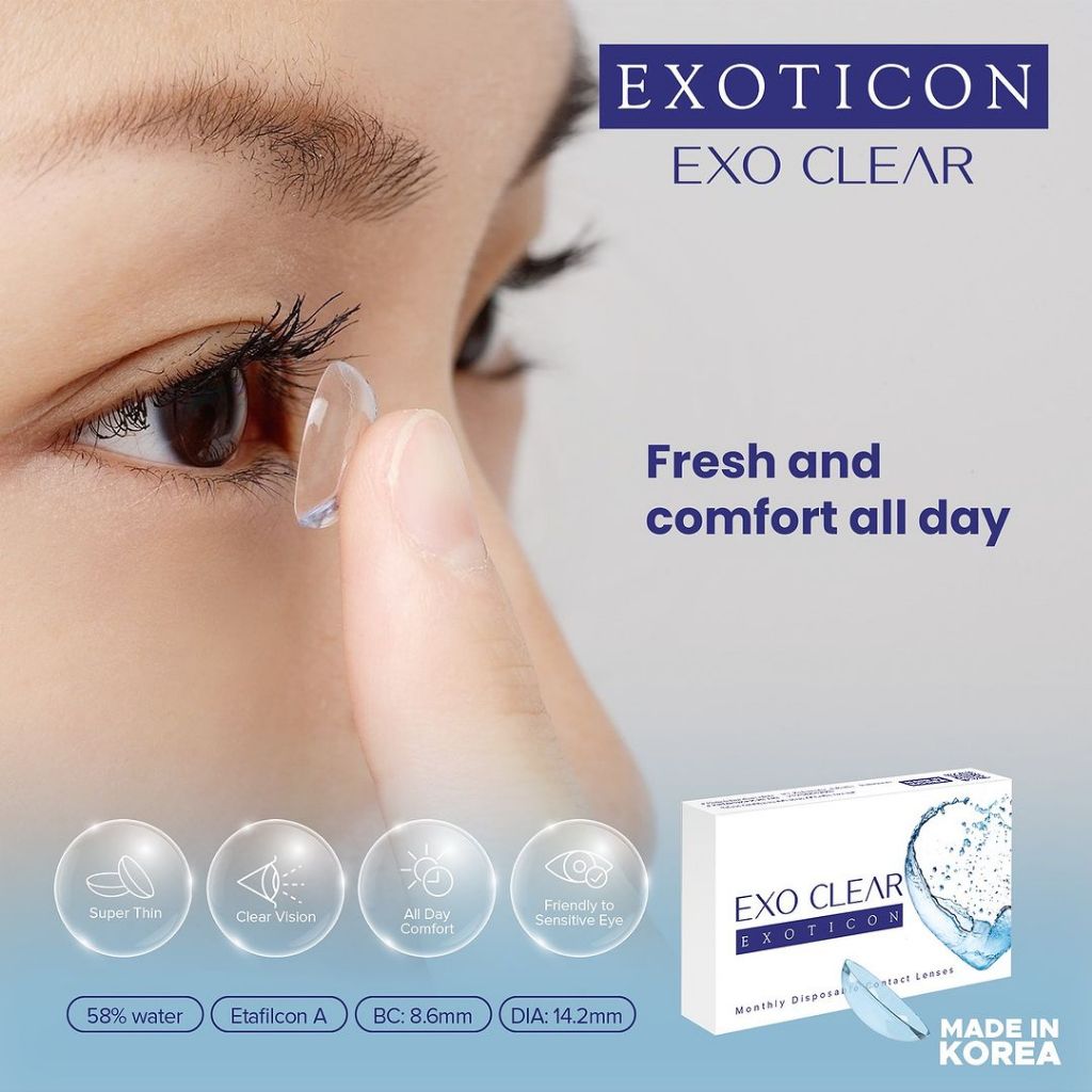 Jual Exoticon Exo Clear Softlens Bening 14,2mm minus 0,50 s/d 10,00 ...