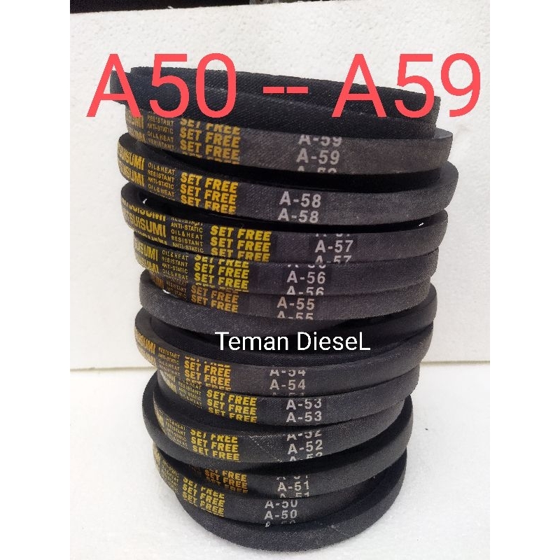 Jual Vanbelt V-belt A50 A51 A52 A53 A54 A55 A56 A57 A58 A59 Mitsuisumi Panbelt | Shopee Indonesia