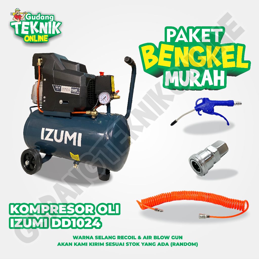 Jual Kompresor Angin 24L IZUMI DD1024 1Hp / Mesin Air Compressor ...