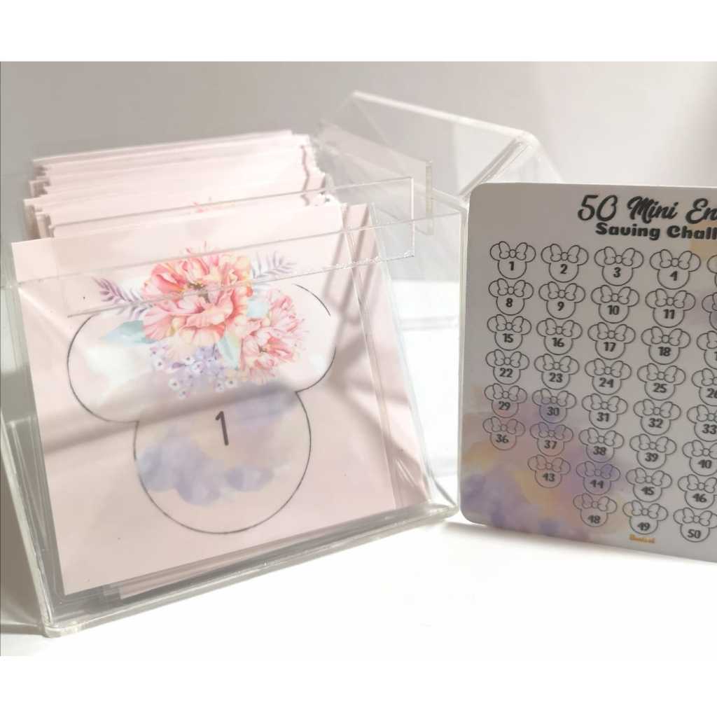 Jual CUSTOM GLOSSY/CLEAR SAVING BOX CHALLENGE 50/100 MINI ENVELOPE ...