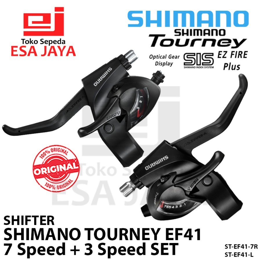 Jual Shifter Shimano 3 x 7 Speed EF41 EF 41 + Handle Rem Original | Shopee Indonesia