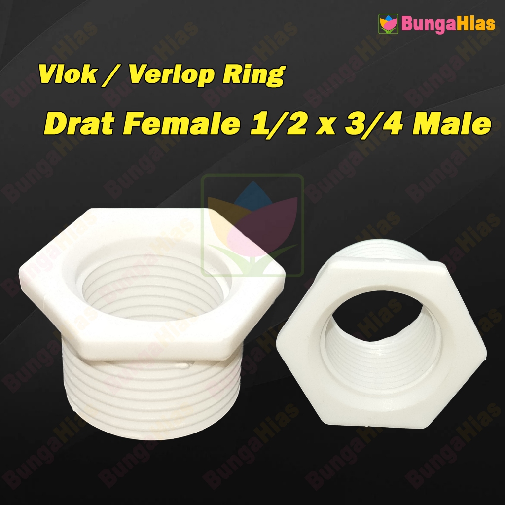 Jual Vlock Ring Female 1/2 x 3/4 inch Male Nepel Overlop Sock Drat ...