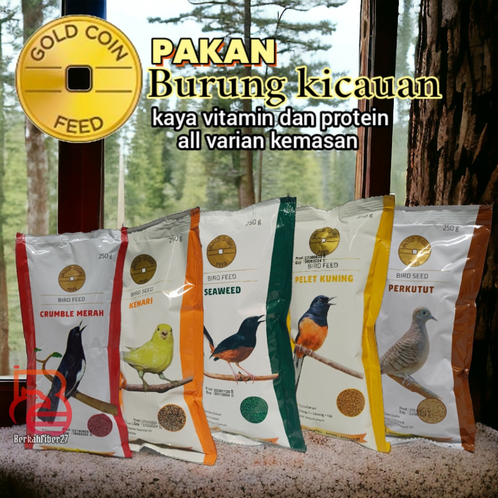 Jual Pakan burung gold coin 250gr gold coin perkutut gold coin rumput ...